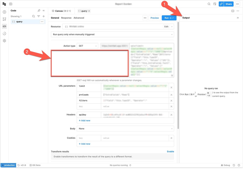 New beta-IDE: Query "Output" to the bottom? - 💬 App Building - Retool Forum