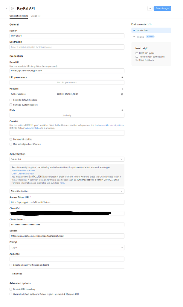 PayPal API Setup Issues - 💬 Queries and Resources - Retool Forum