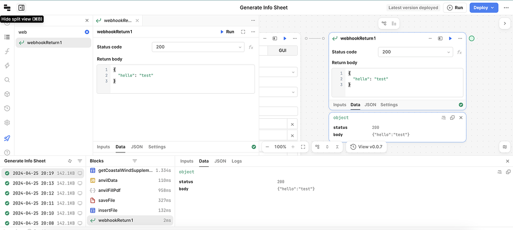 Running workflow in app returns no response on success despite ending with response block - 💬 ...