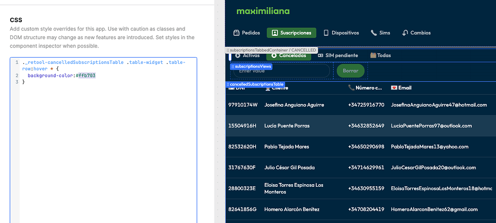How to change or disable :hover of a table's row - 💬 App Building ...