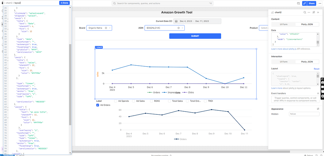 Adding multi Axis in retool charts for dynamically multi line chart in retool chart componant ...