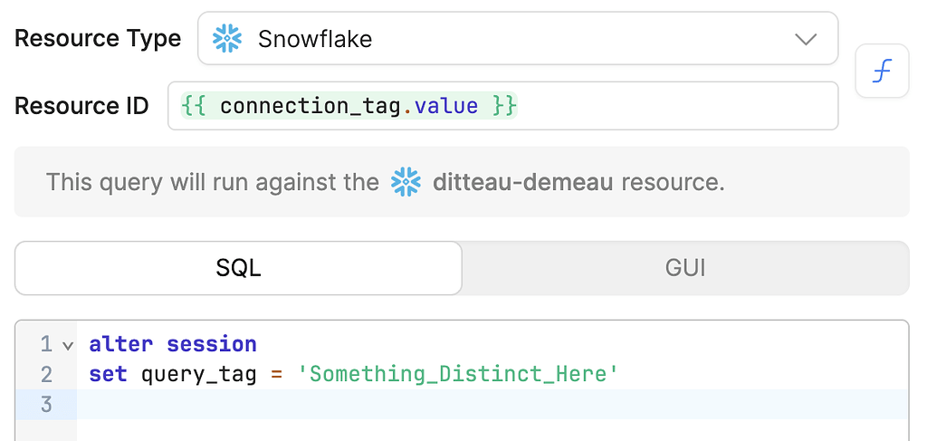 Snowflake: alter session set query_tag=' ' - 💬 Queries and Resources - Retool Forum