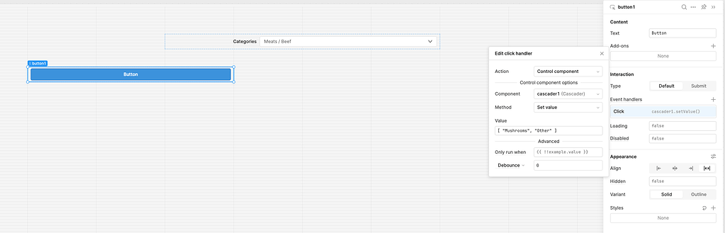 Set Values of Cascader components - 💬 App Building - Retool Forum