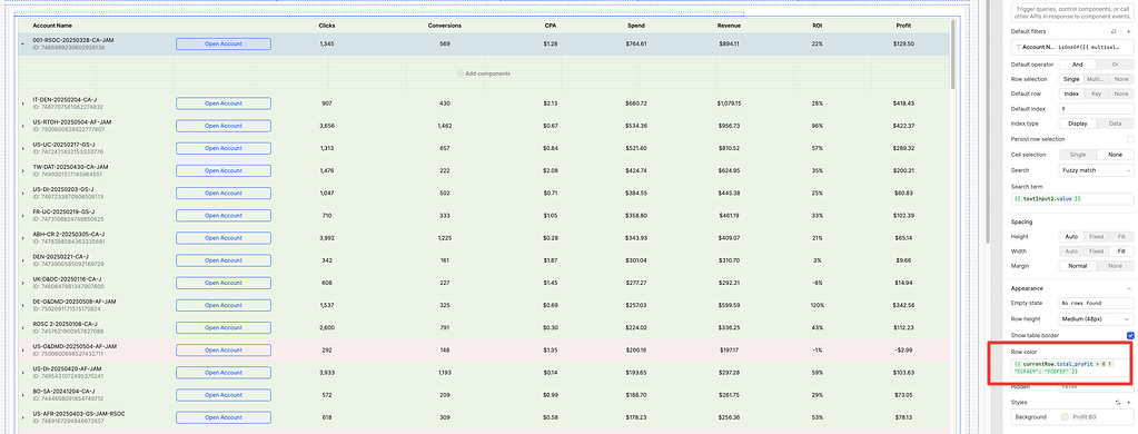Table Row Color not working the same as Background Style - 💬 App Building - Retool Forum