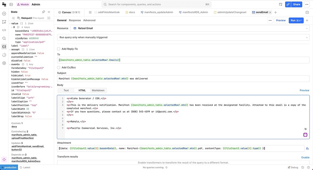 Retool email attachments failing even when file exists - 💬 App Building - Retool Forum