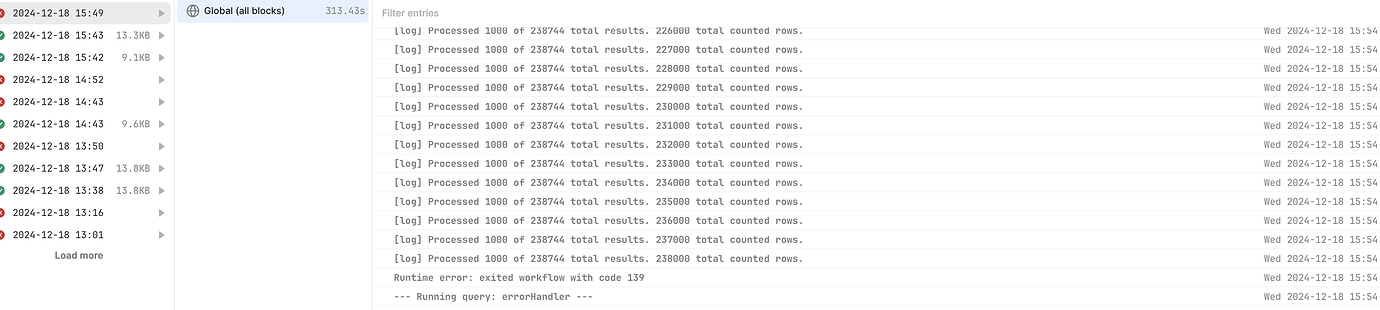Runtime Error Exited Workflow With Code 139 💬 Workflows Retool Forum