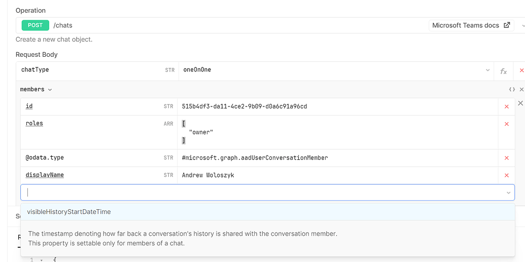 Microsoft Teams: user@odata.bind parameter missing from "/chats" POST operation - 💬 Queries and ...