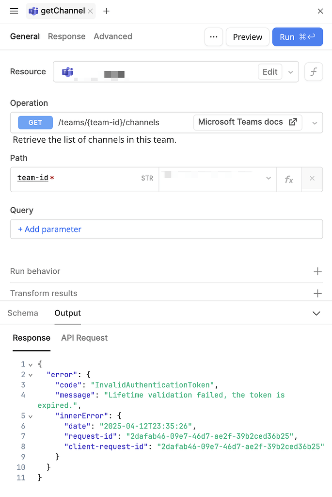 Microsoft Teams resource connector token expired - 💬 App Building - Retool Forum