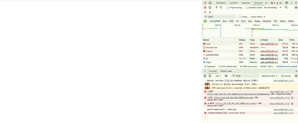 We Have A Self Hosted Version Of Retool We Can Access The Login Page But The Login Itself Is