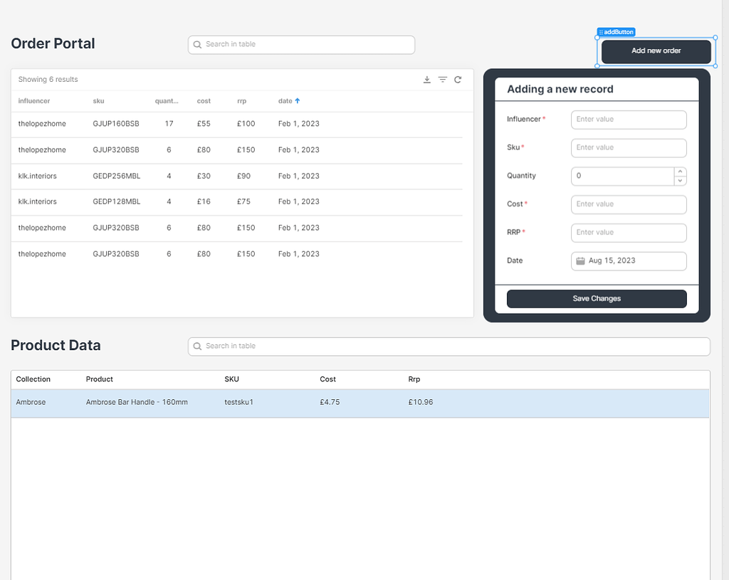 Linking Inventory to Ordering - 💬 App Building - Retool Forum