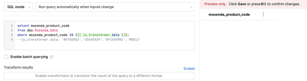 Use a list of values from a table in a SQL IN statement - 💬 App Building - Retool Forum