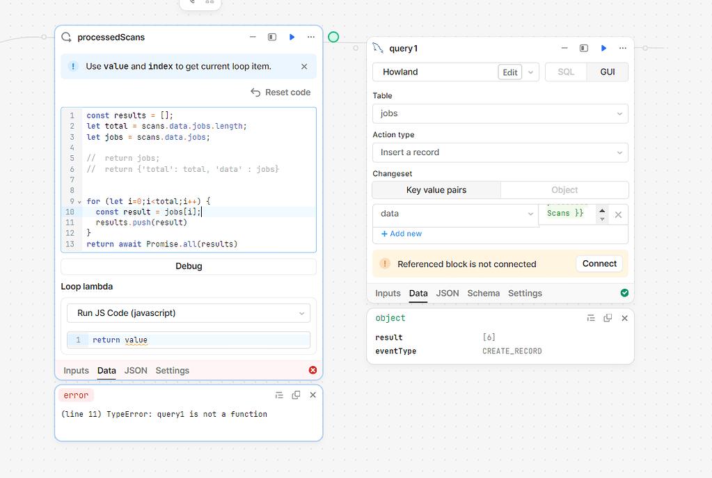 Problem With Calling Another Resource To Send Data As Parameter In A Loop Workflows Retool Forum