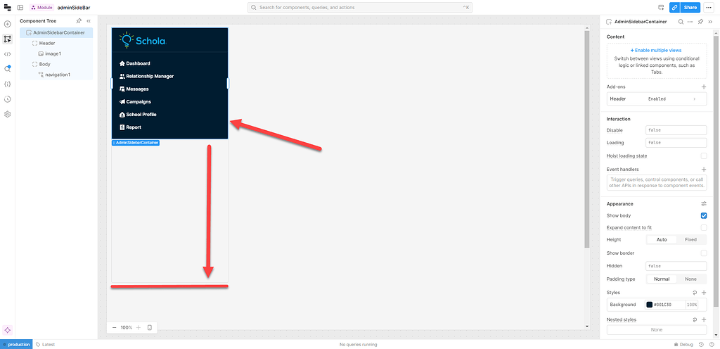Container component's height expand to full height of the page - 💬 Feature Requests - Retool Forum