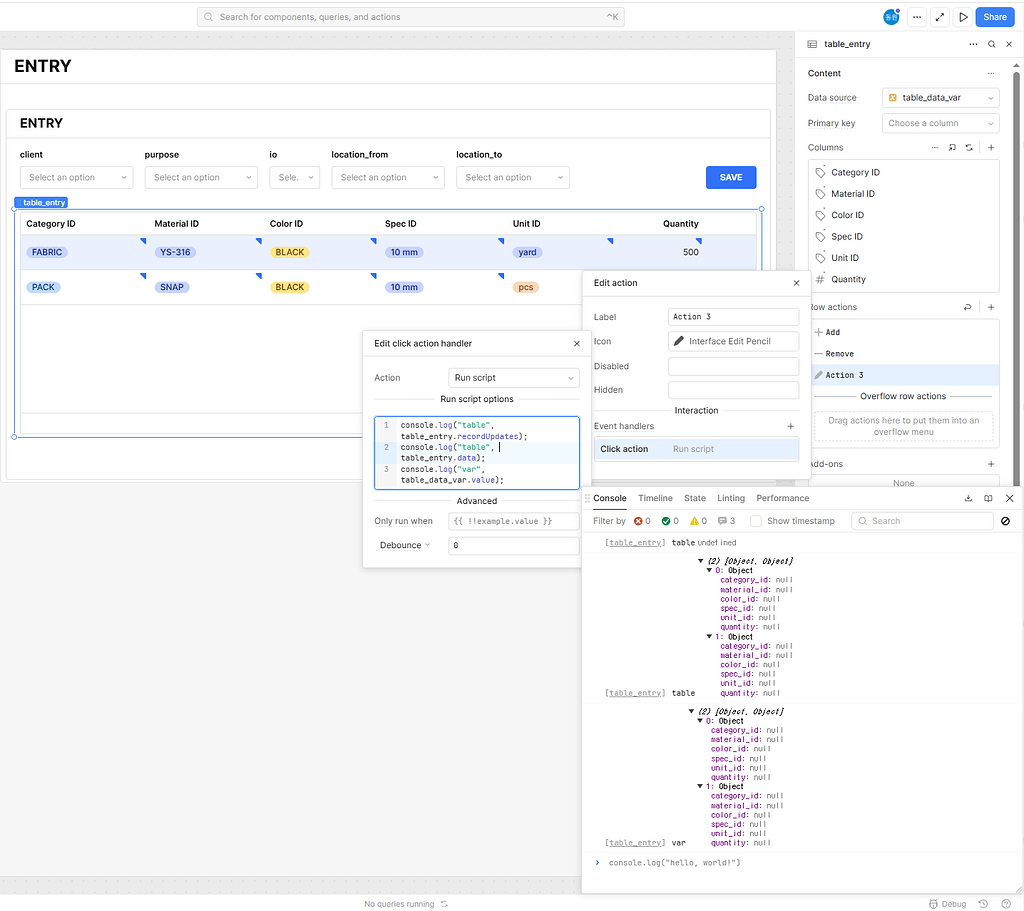 Trouble retrieving entered data from a table component for insert query - 💬 App Building ...