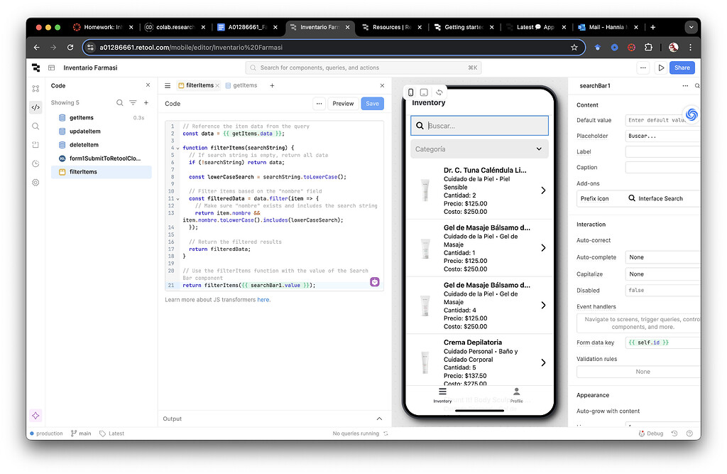 🔍 Help Needed: Search Bar Hides All Items No Matter What I Type - 💬 App Building - Retool Forum