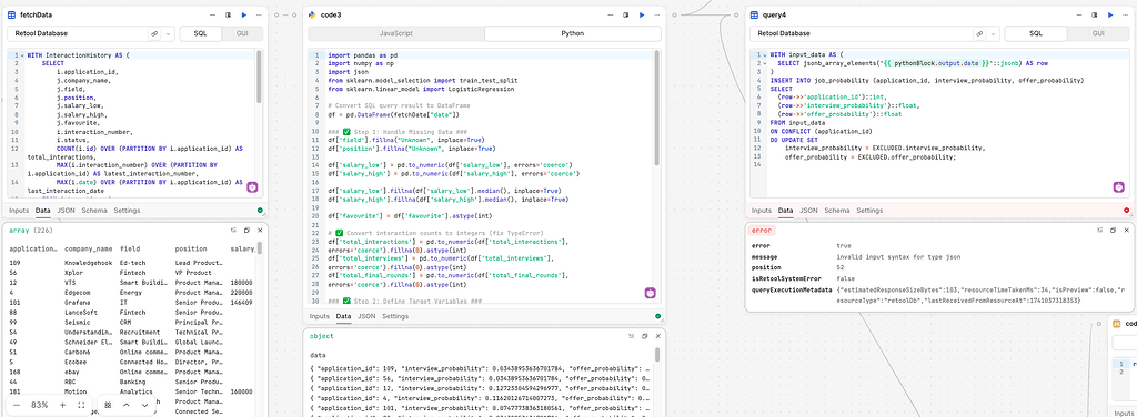 How To Insert The Output Of A Python Block In Workflow Into The Retool