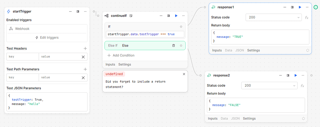 Use startTrigger JSON parameter in a branch - 💬 Workflows - Retool Forum
