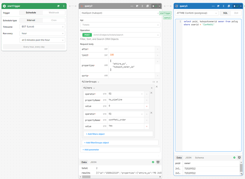 Using Workflows To Periodically Update A Postgres Table Using Data From Hubspot Tickets Api