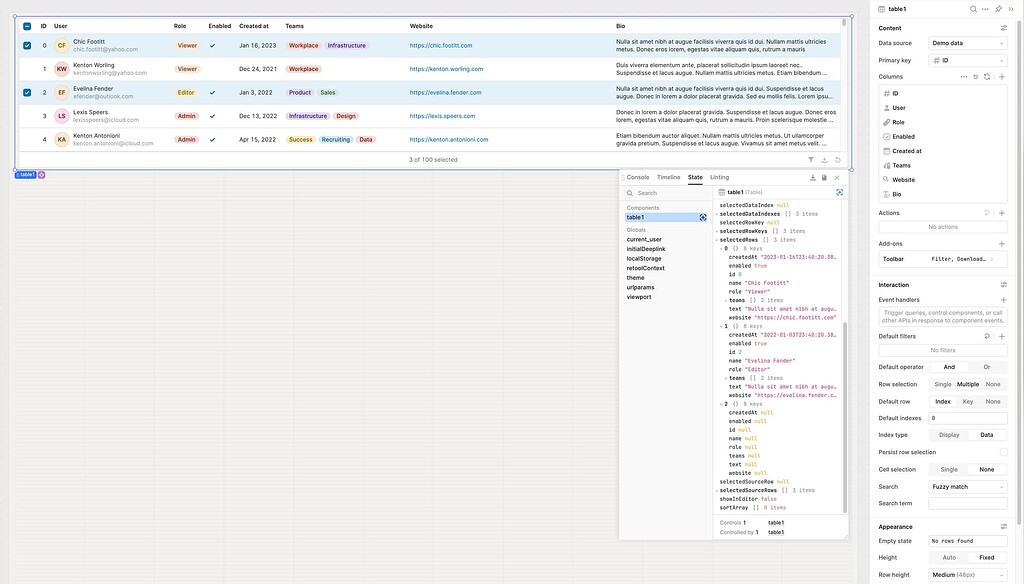 Big Bug Table Column Resizing Setsadds Null Selectedrowselectedrows App Building Retool Forum