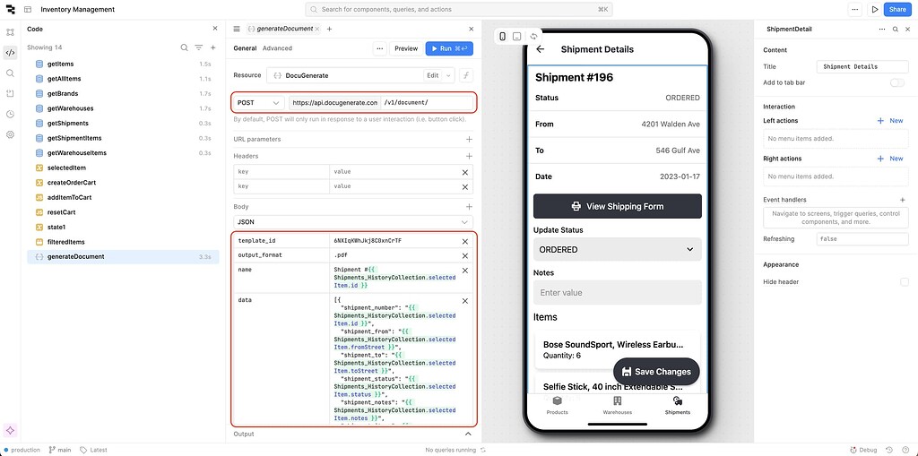 Tutorial: Generate PDF Shipping Forms with Retool and DocuGenerate - 🤝 ...