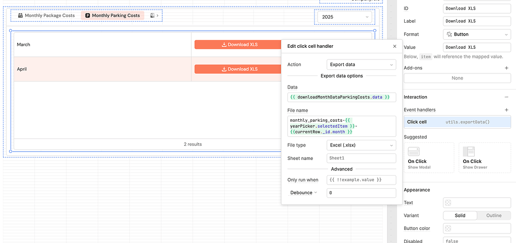 How to pass the clicked month as variable to the query? - 💬 App Building - Retool Forum
