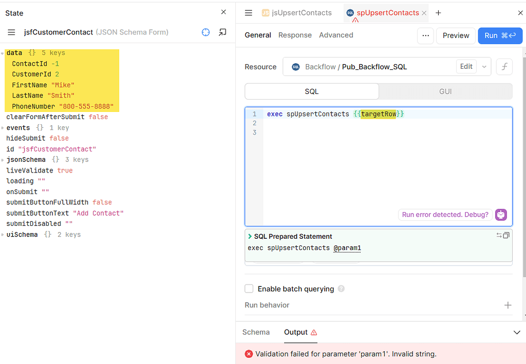 Pass Json object of parameters to stored procedure - Queries and Resources - Retool Forum
