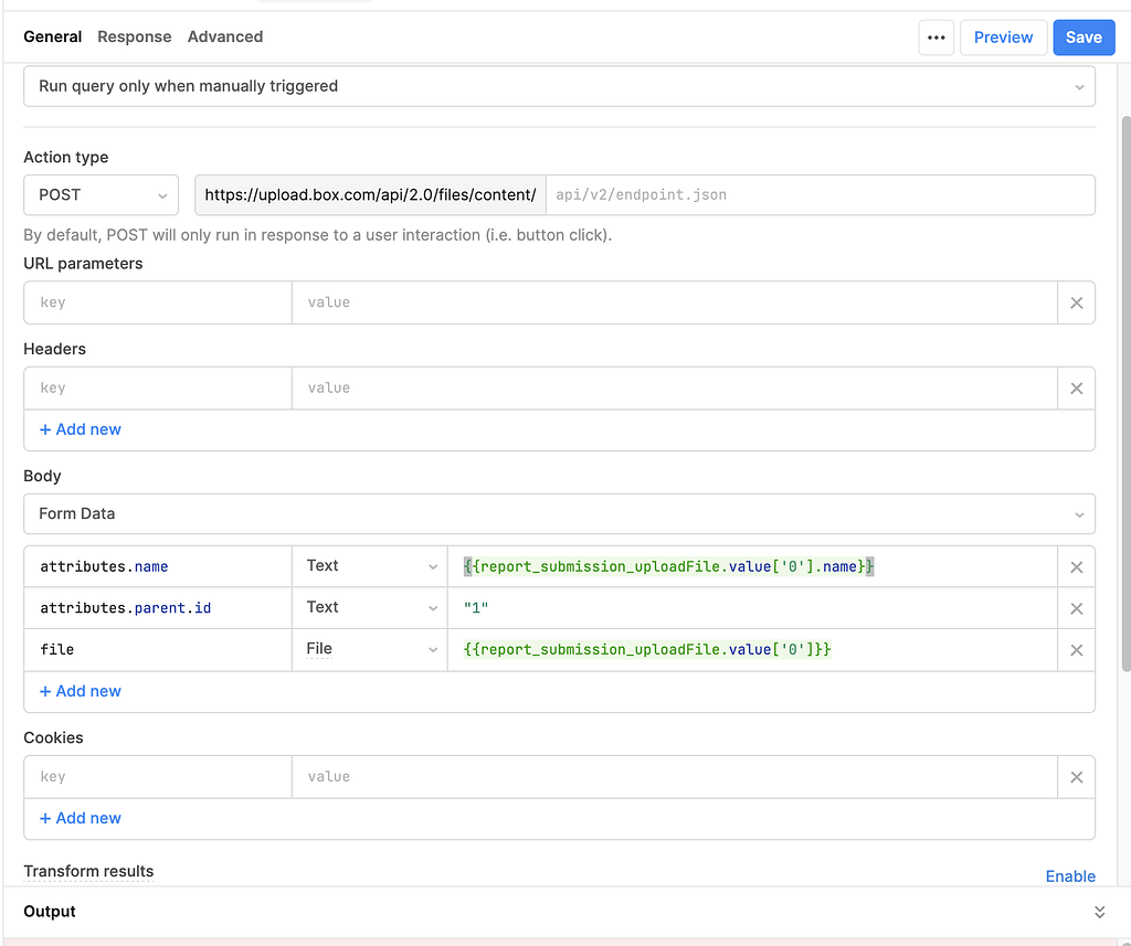 Box Drive REST API Upload - 💬 Queries and Resources - Retool Forum