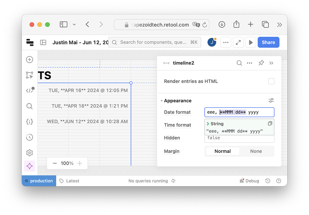 Markdown for timeline component - 💬 Feature Requests - Retool Forum