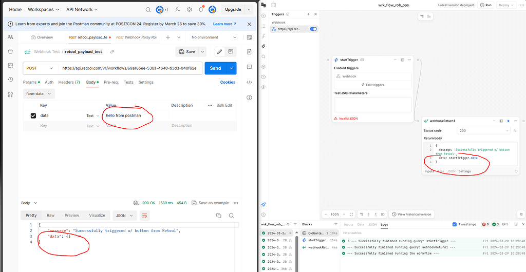 Not Returning The Payload On The Starttrigger 💬 Workflows Retool Forum