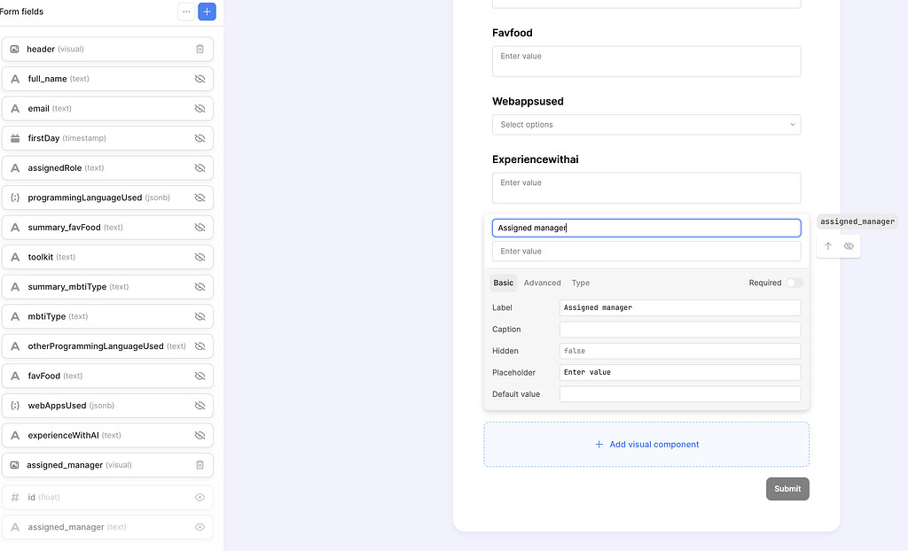 BUG: Retool form synced fields create both visual and input fields - 💬 App Building - Retool Forum
