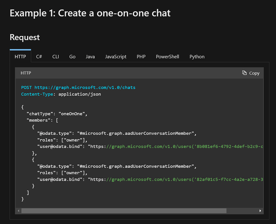 Microsoft Teams: user@odata.bind parameter missing from "/chats" POST operation - 💬 Queries and ...