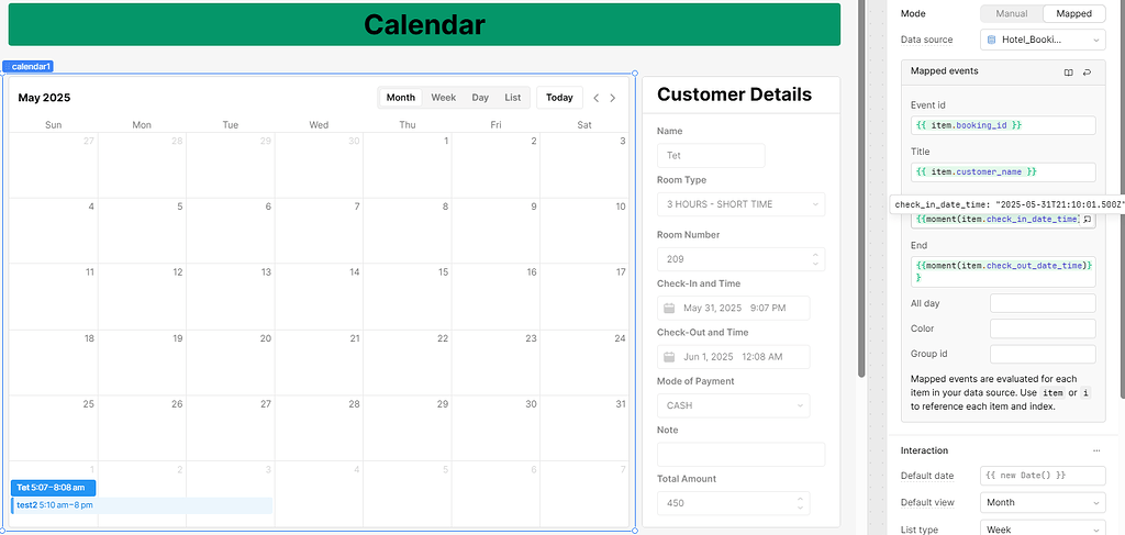 Calendar start date isn't showing the correct date - 💬 App Building - Retool Forum
