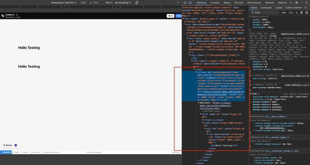 How we can change the iframe id for the custom component - 💬 App Building - Retool Forum