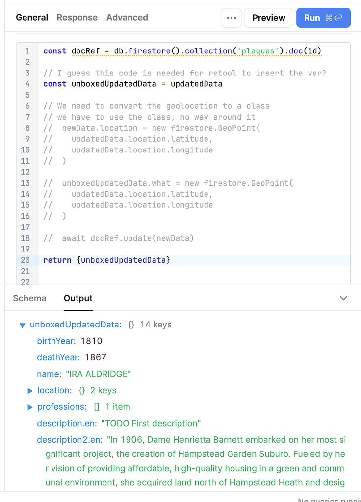 Firebase raw query not playing nicely with additionalScope data - 💬 App Building - Retool Forum