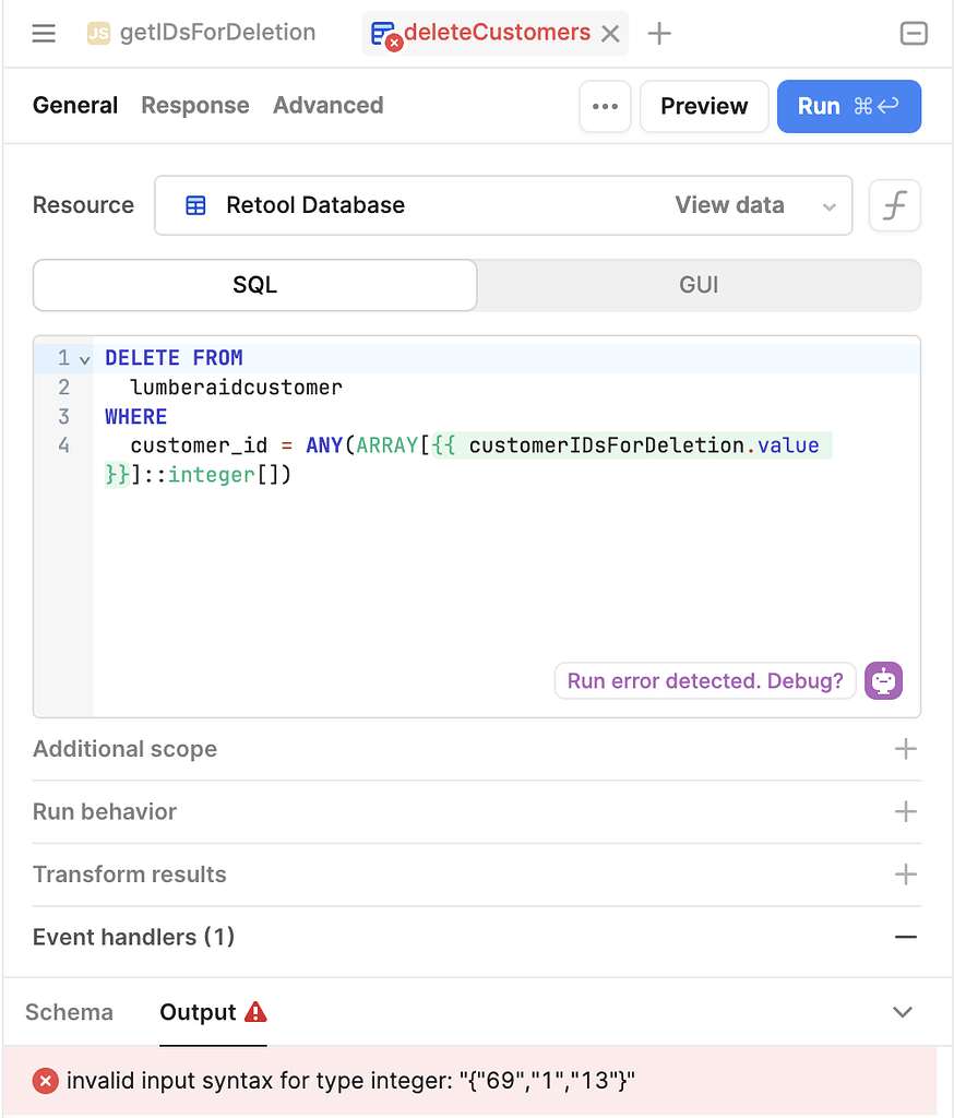 Having trouble deleting multiple items from a table at once - 💬 App ... Having trouble deleting multiple items from a table at once - 💬 App ...