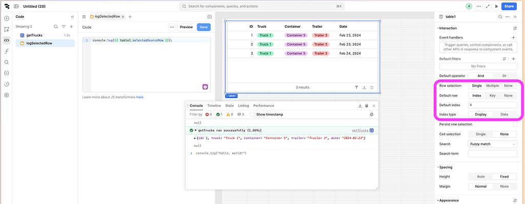 [Bug] Auto select first row after loading table data - 💬 App Building - Retool Forum