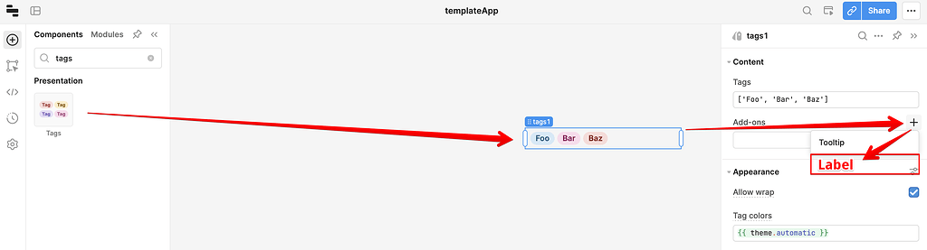 Missing Label Addon For Tags Component 💬 Feature Requests Retool Forum