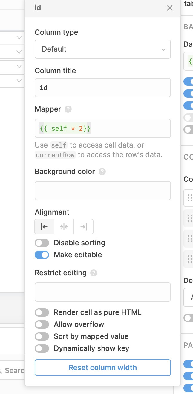 How To Dynamically Make A Table Column Editable App Building Retool 