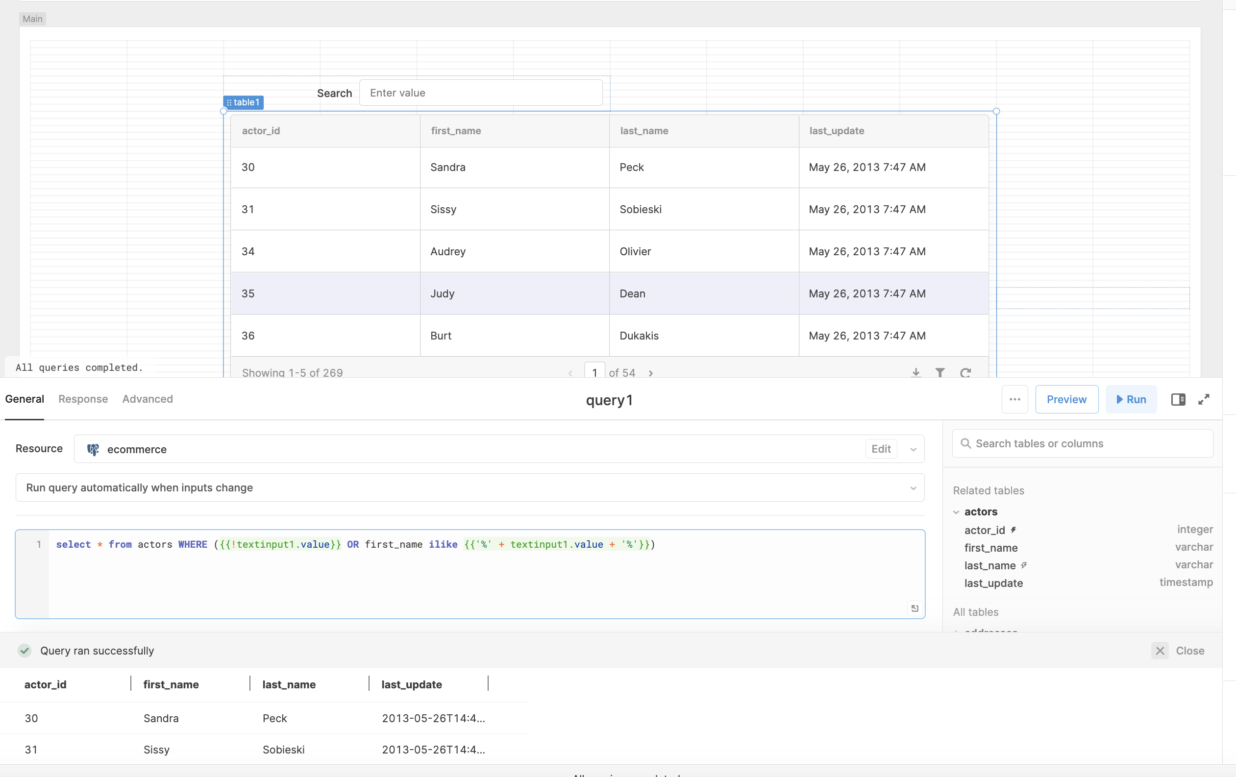 How Do I Use An Input Inside A Module To Replace My Table Name SQL