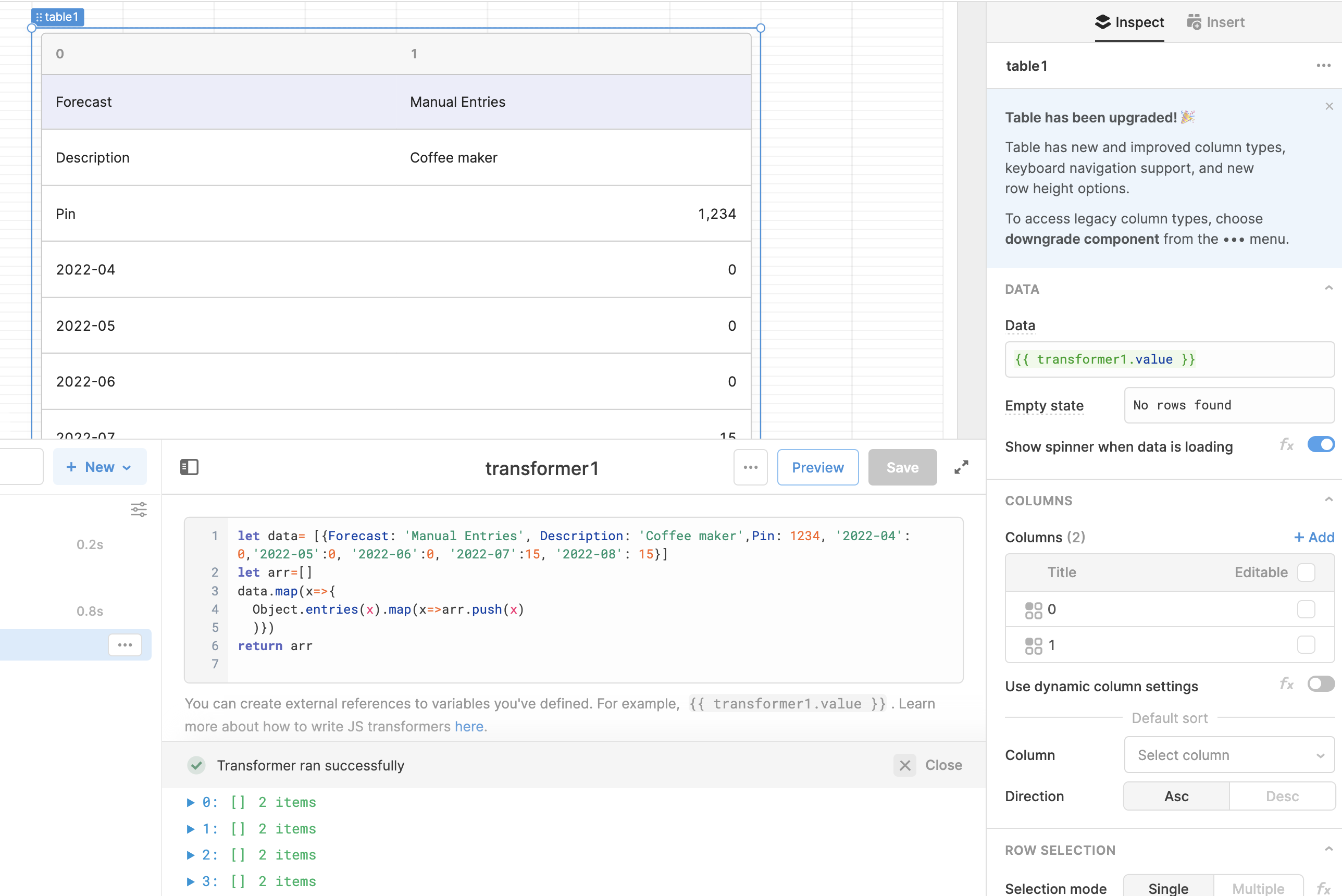 Transpose Table Data Queries And Resources Retool Forum