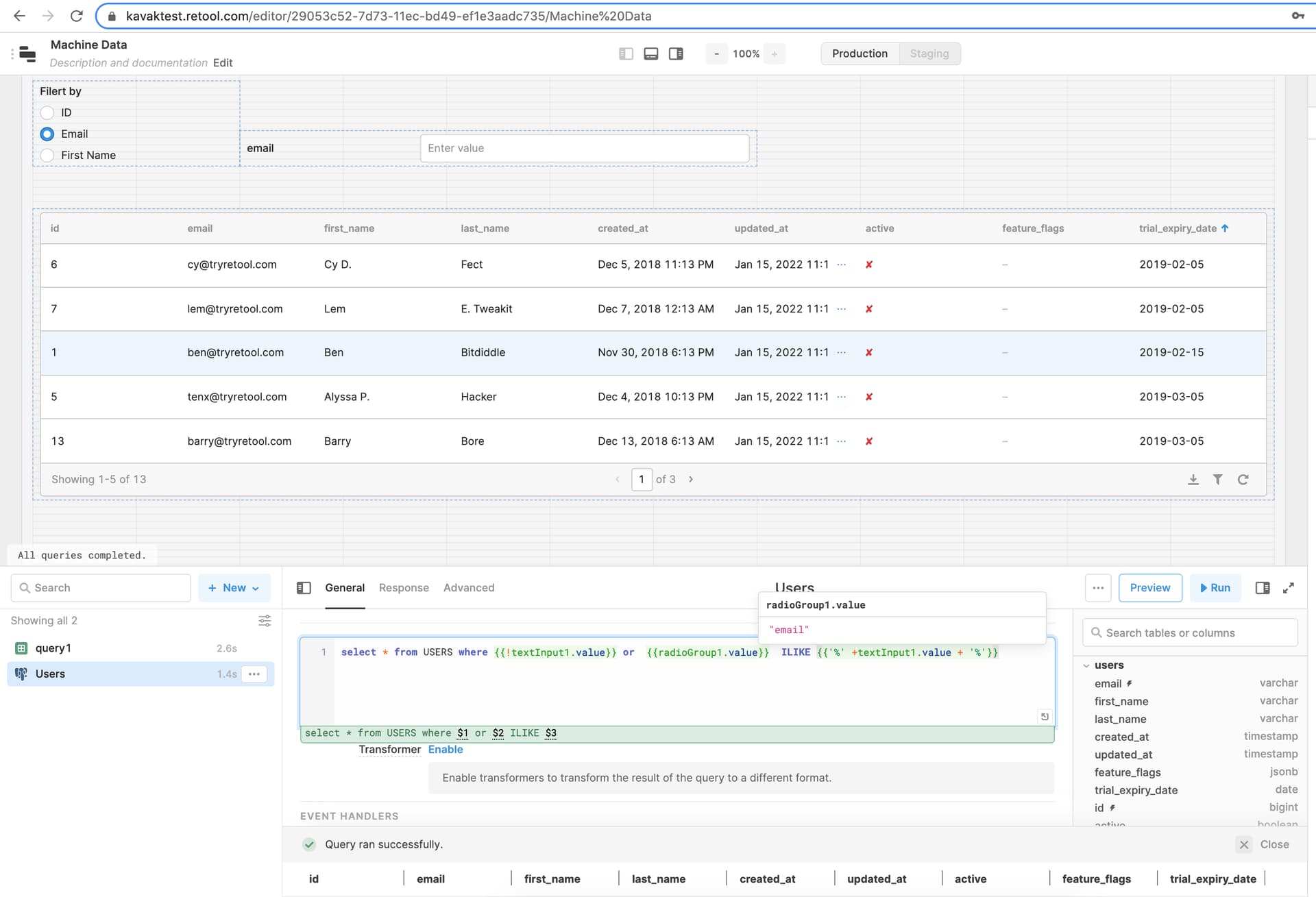 Dynamic Column In Query Queries And Resources Retool Forum