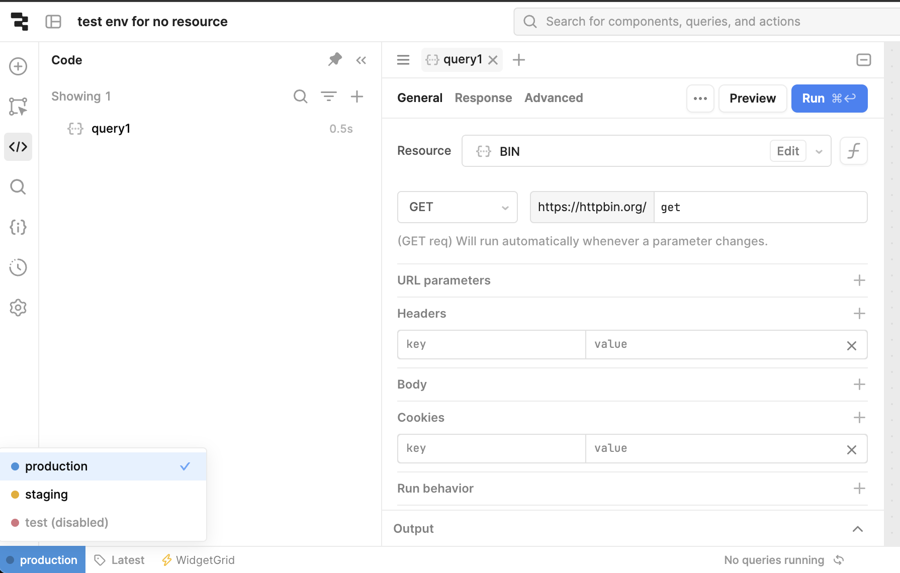 Disabled to change the env to staging - 💬 Queries and Resources - Retool Forum