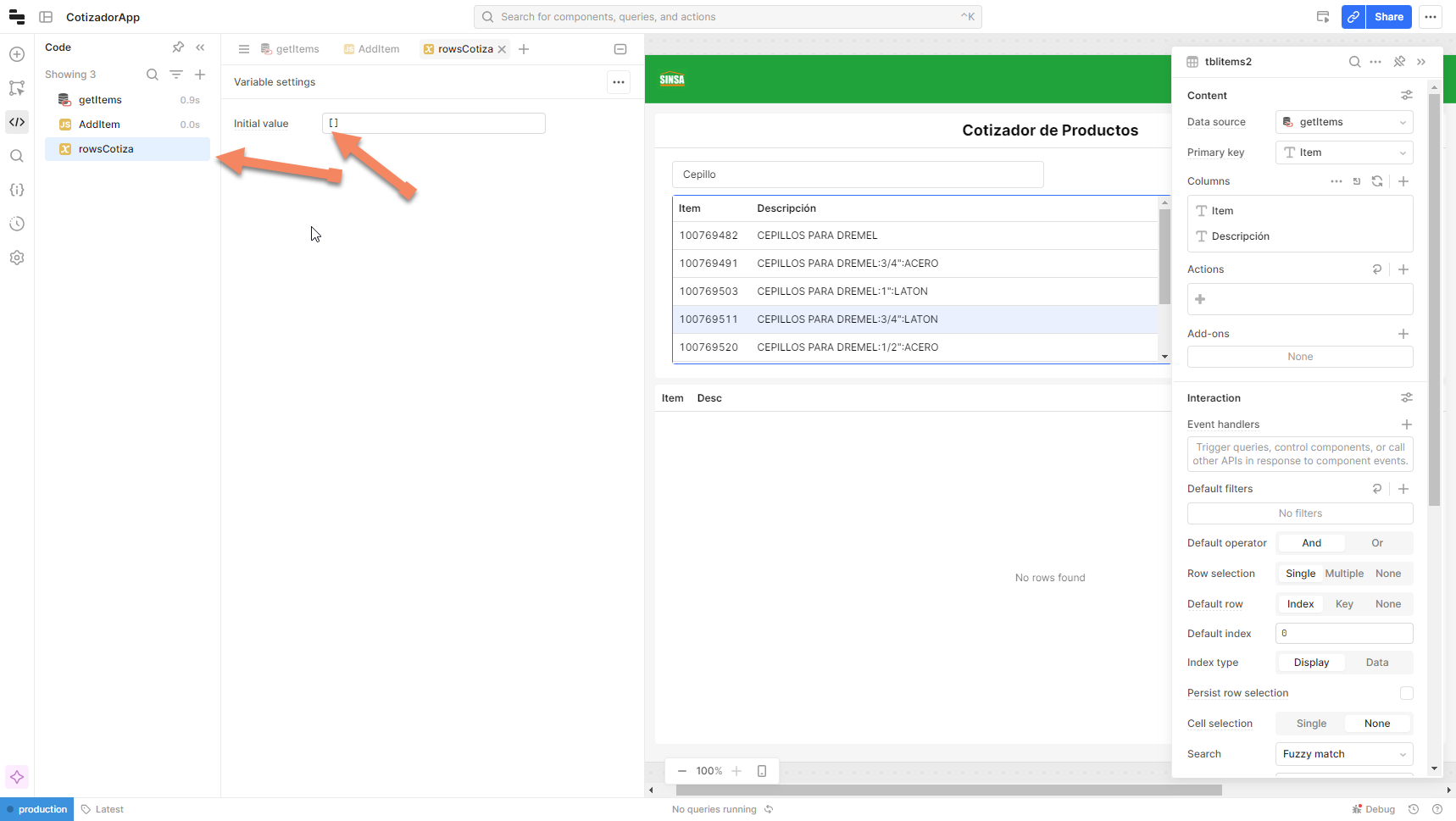How Inster New Rows In Table Using Variable Array Type 💬 App Building Retool Forum