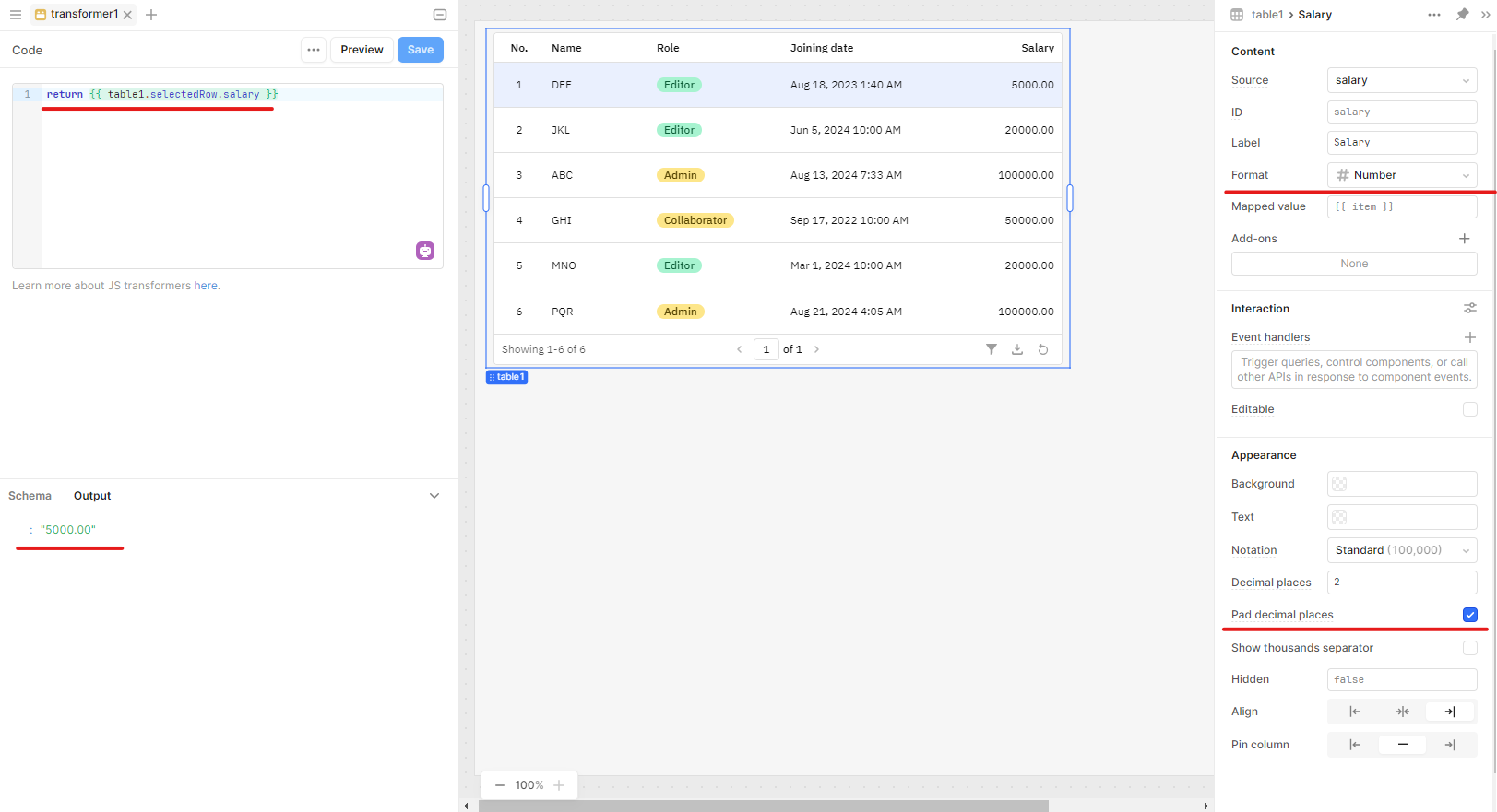Retool Table View Issue with Float Column - 💬 Queries and Resources - Retool Forum