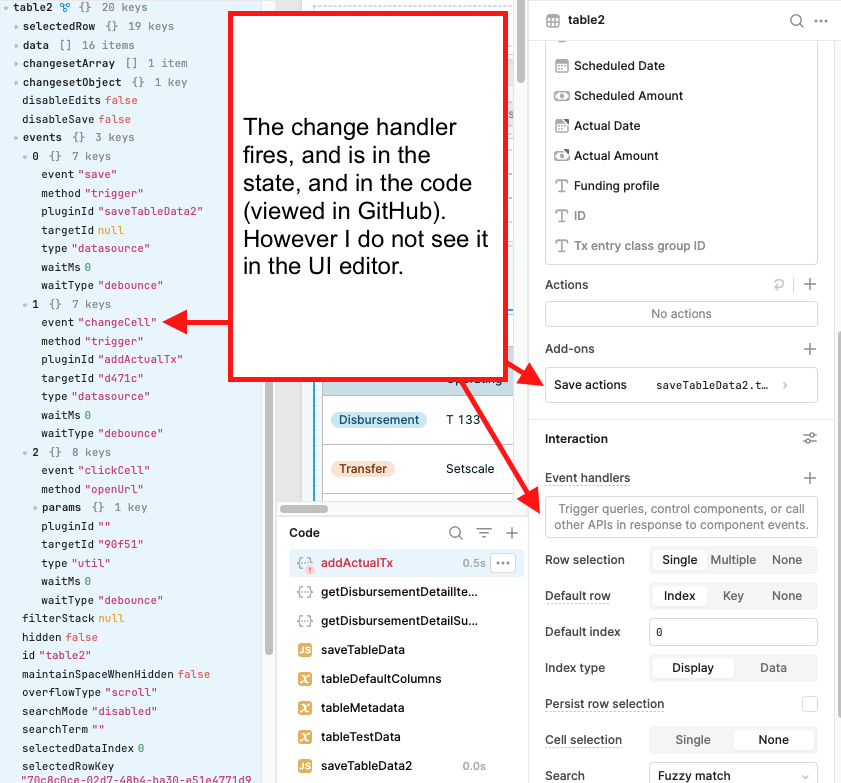 New table has invisible events? - 💬 App Building - Retool Forum