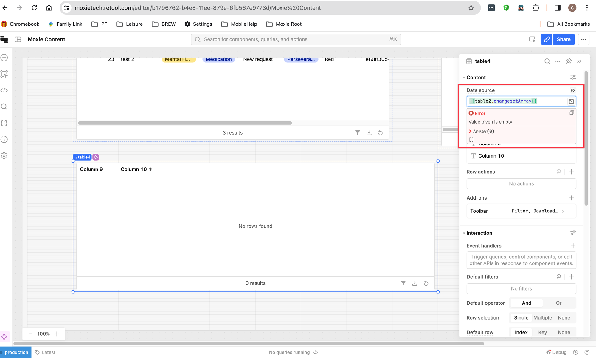"value given is empty" when using changesetArray - 💬 App Building - Retool Forum