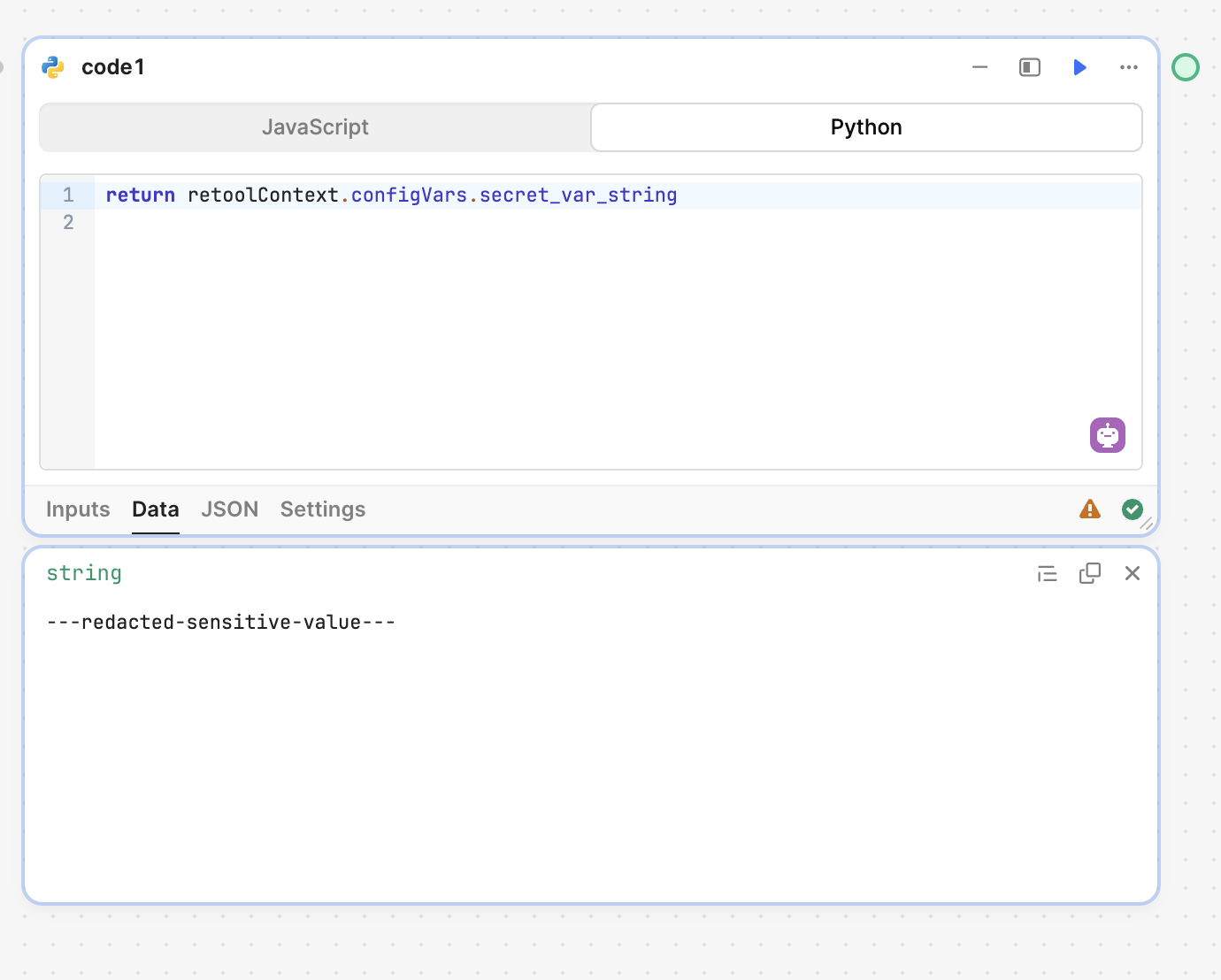 Unable to access config vars in workflow - 💬 Workflows - Retool Forum
