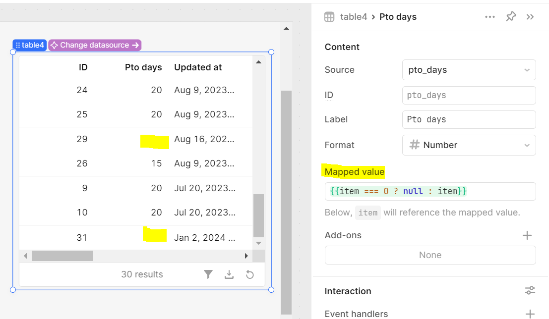 0 to empty cell in the table - 💬 App Building - Retool Forum