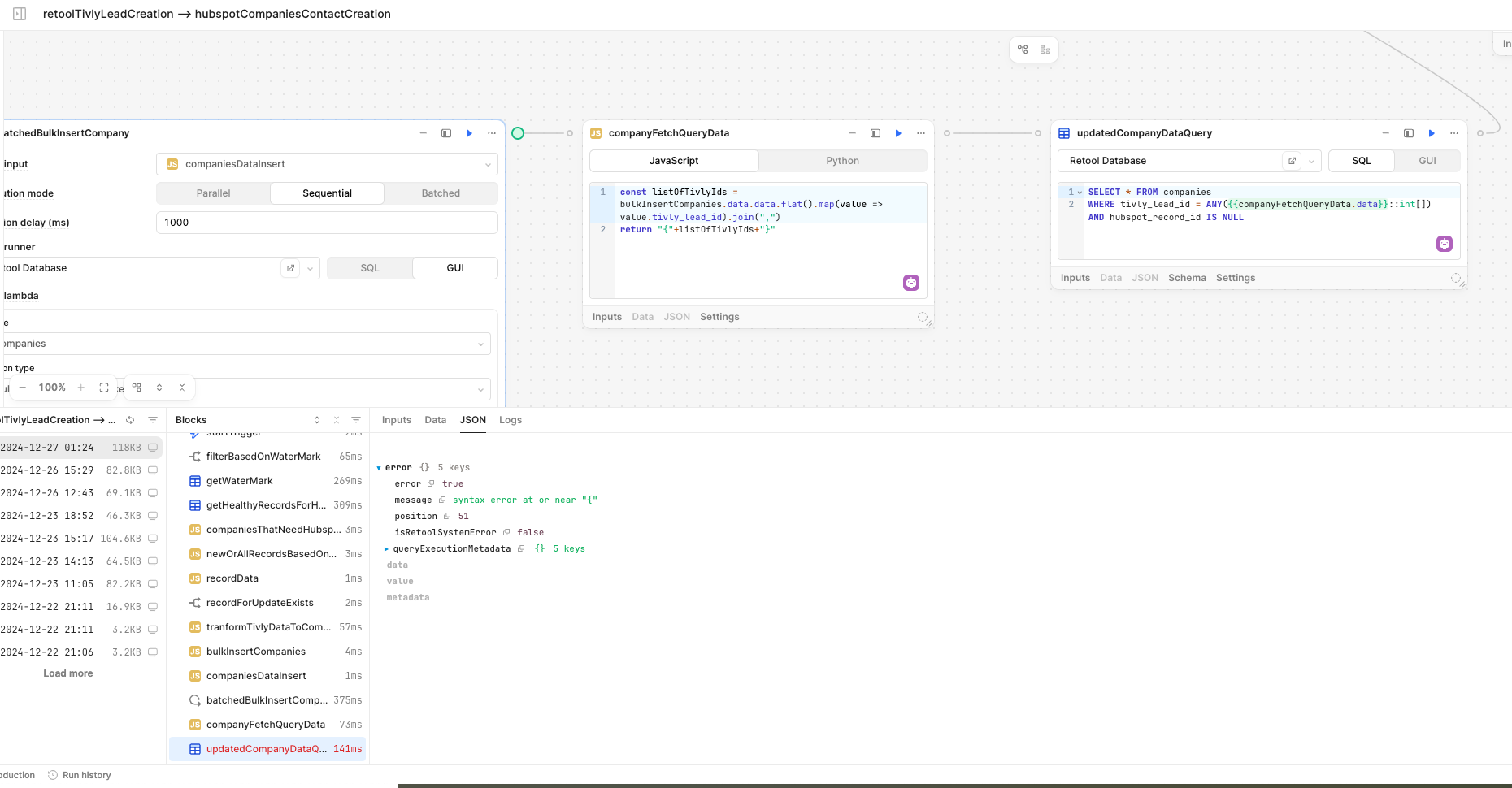 Retool Workflow Sql Queries With Where Clauses Failing 💬 Workflows