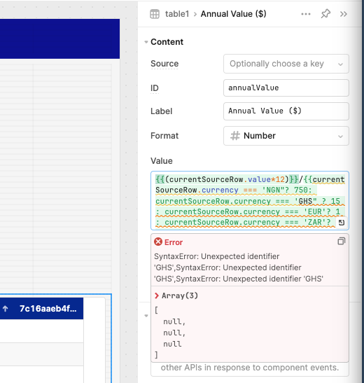 Creating a Calculated Column for Annual Value in USD Based on Currency in Retool Table - 💬 App ...